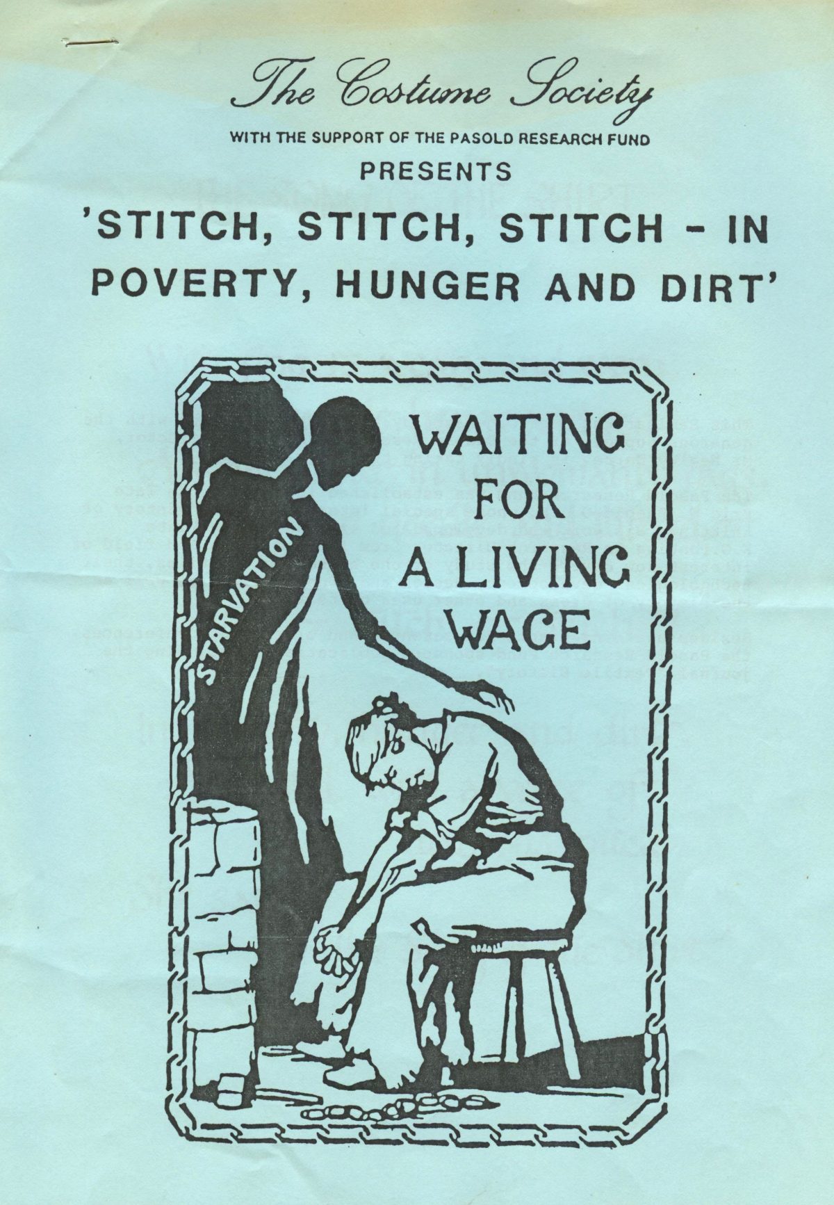 Stitch, Stitch, Stitch – In Poverty, Hunger, and Dirt – Mythweaver’s Realm